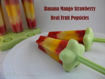 Banana Mango Strawberry Real Fruit “Bullet” Popsicles | GAPS Diet Journey